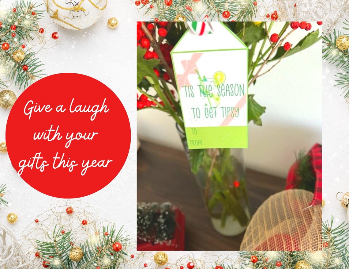 Printable Christmas Alcohol Gift Tags - Etsy