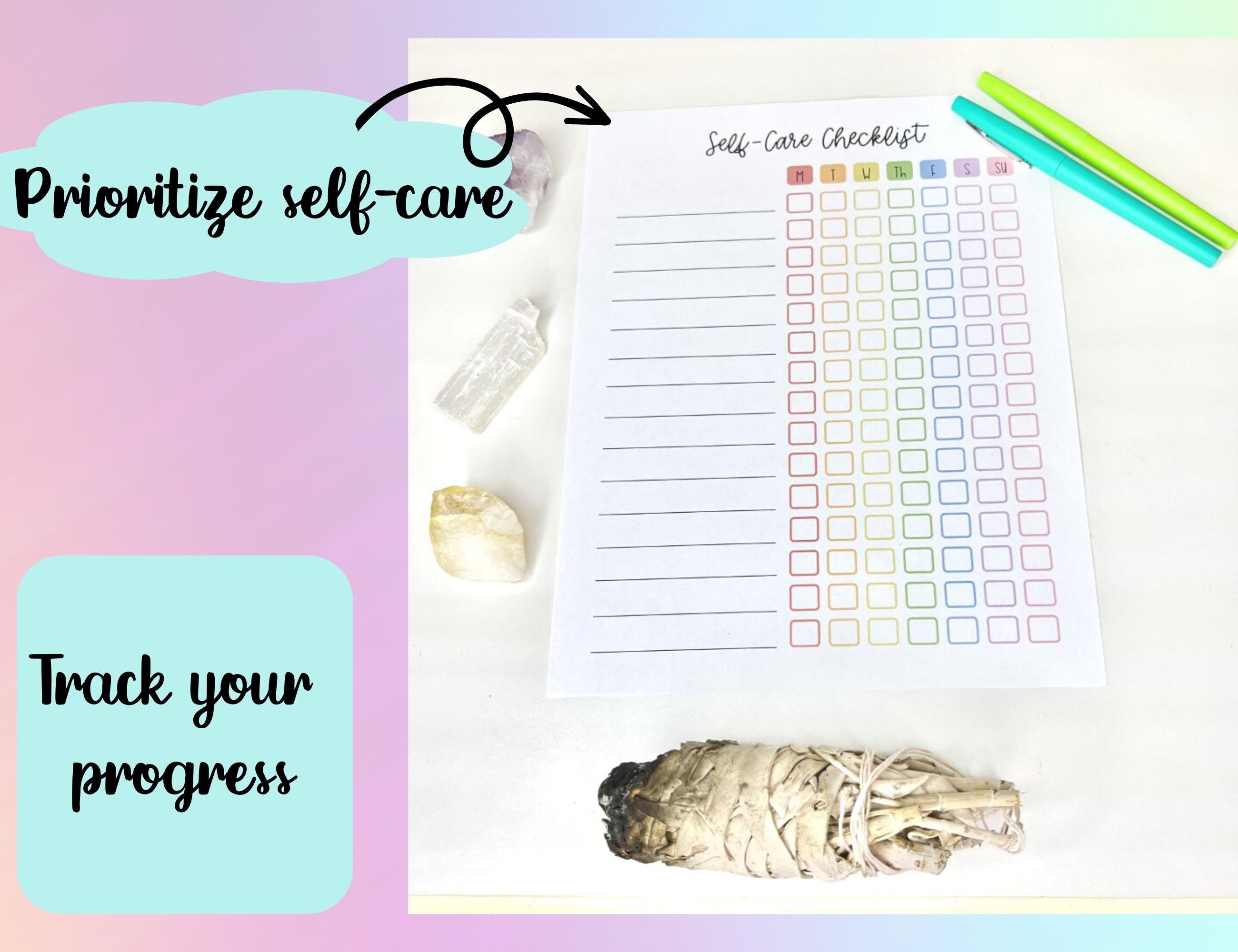 Printable Self Care Checklist, Self-care Planner, Self Care Tracker ...