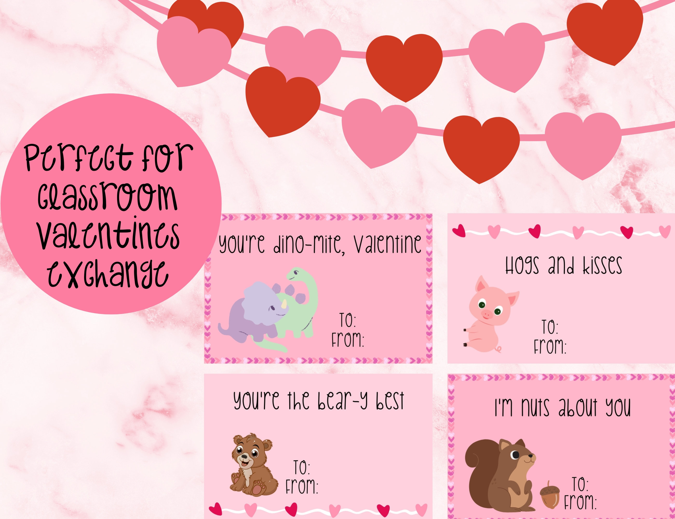 Printable Kids Valentines Cards, Classroom Valentines, Valentines for ...