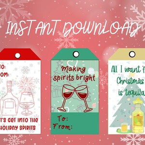 Printable Christmas Alcohol Gift Tags - Etsy