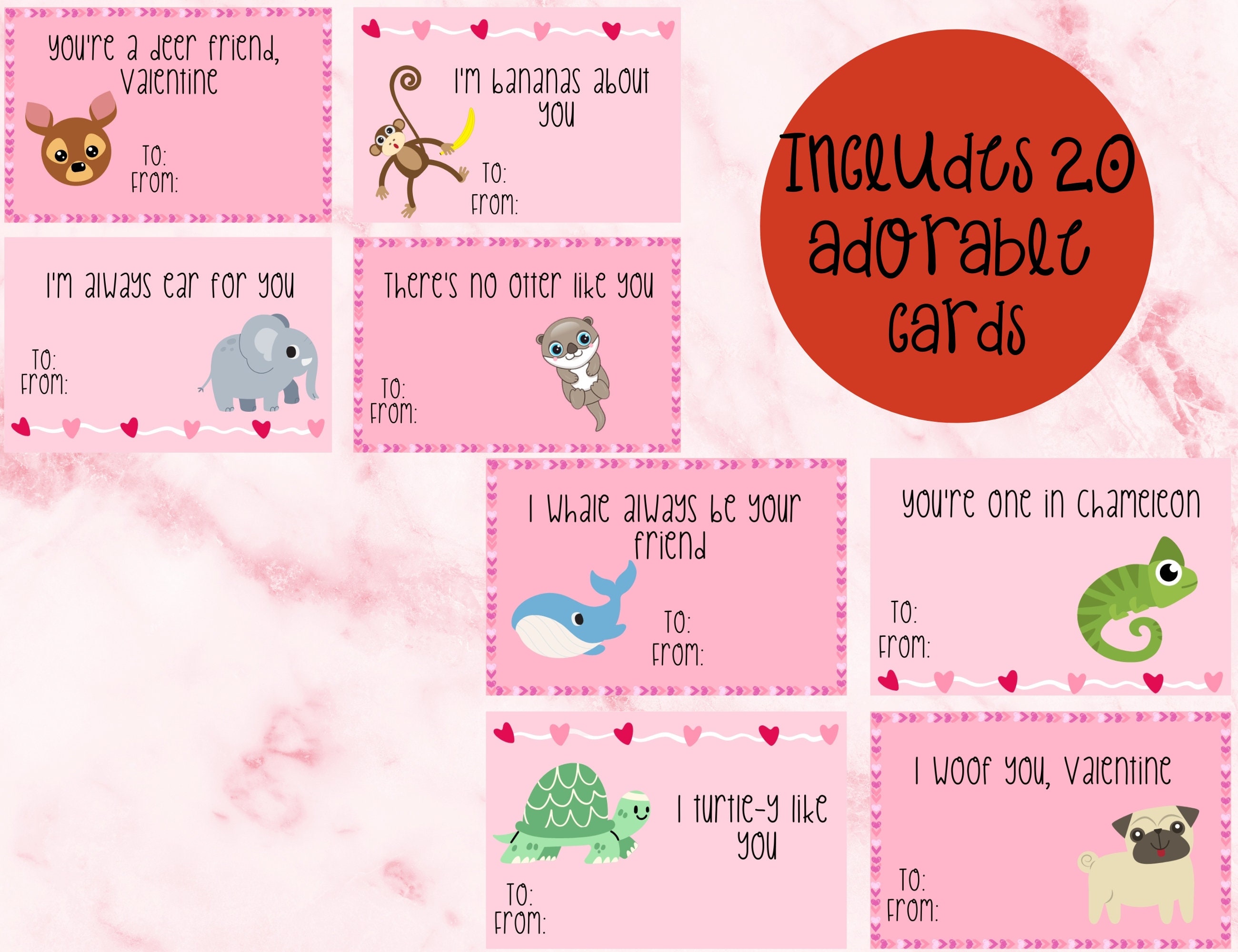 Printable Kids Valentines Cards, Classroom Valentines, Valentines for ...