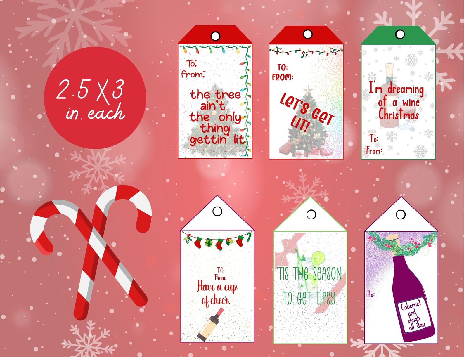 Printable Christmas Alcohol Gift Tags - Etsy