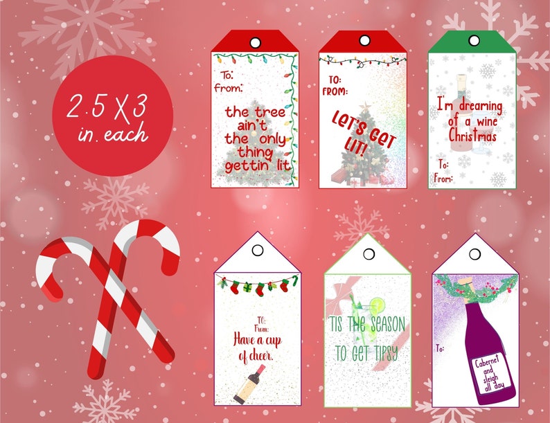 Printable Christmas Alcohol Gift Tags - Etsy