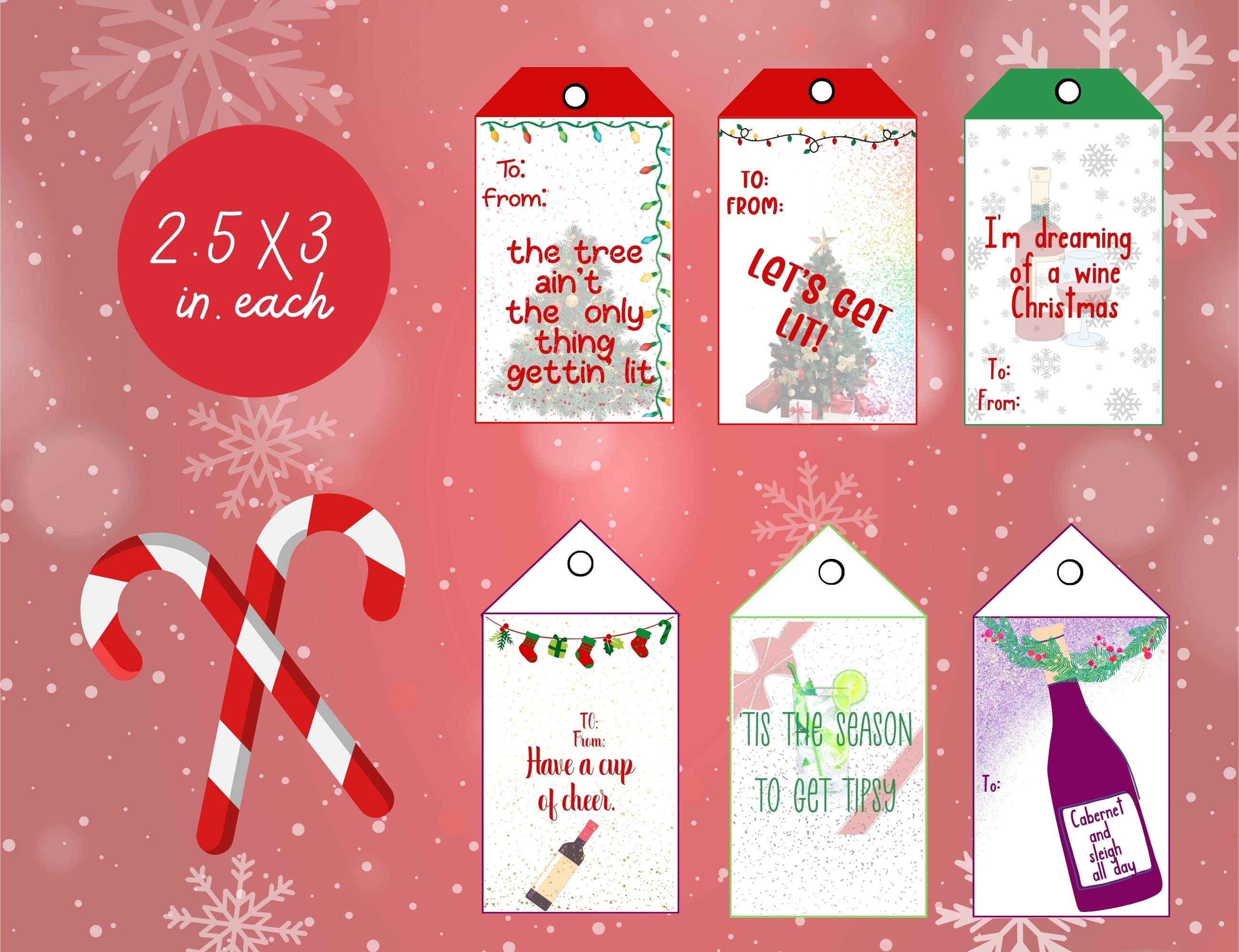 Printable Christmas Alcohol Gift Tags - Etsy