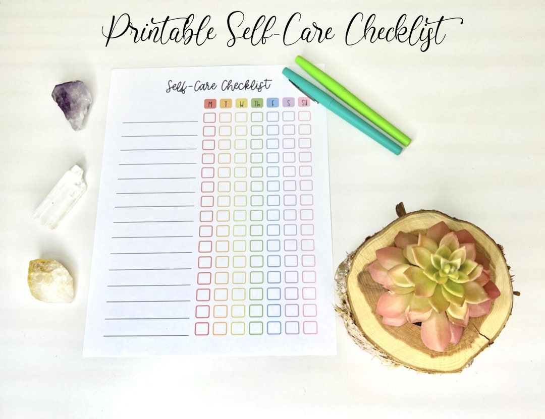 Printable Self Care Checklist, Self-care Planner, Self Care Tracker ...
