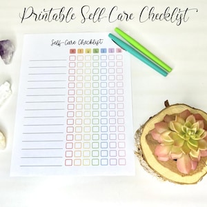 Printable Self Care Checklist, Self-care Planner, Self Care Tracker ...