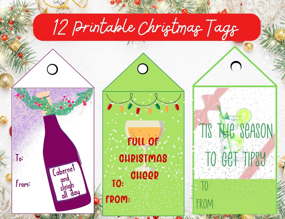 Printable Christmas Alcohol Gift Tags - Etsy