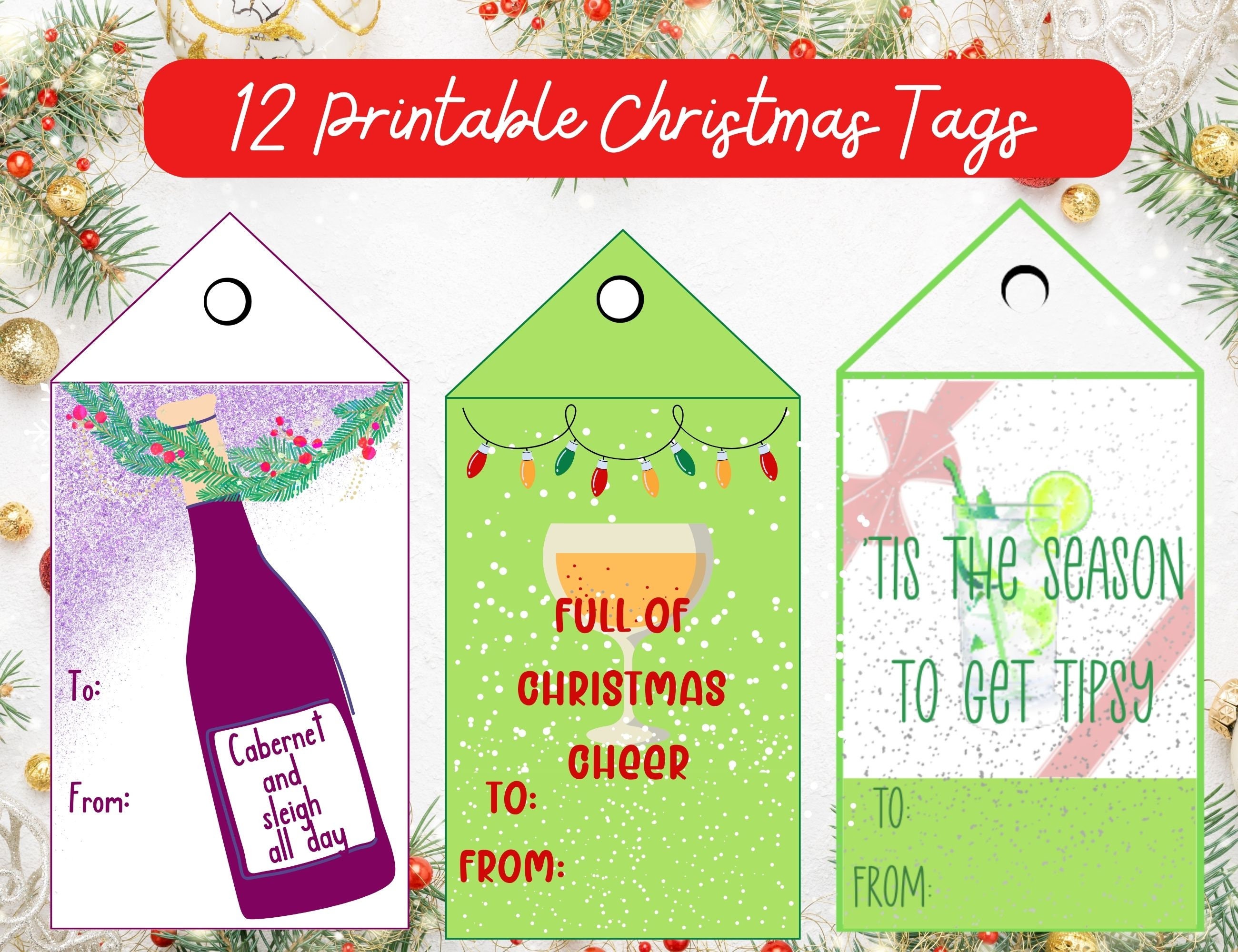 Printable Christmas Alcohol Gift Tags - Etsy