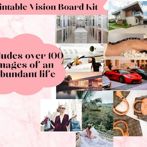 Printable Vision Board Kit, Abundance Vision Board, Vision Board Photos ...