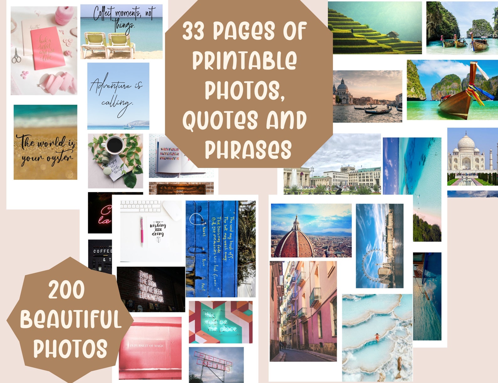 Travel Vision Board Kit, Vision Board Printable, Travel Vision Board ...