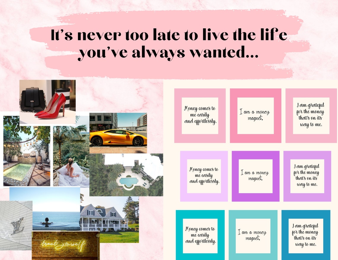 Printable Vision Board Kit, Abundance Vision Board, Vision Board Photos ...