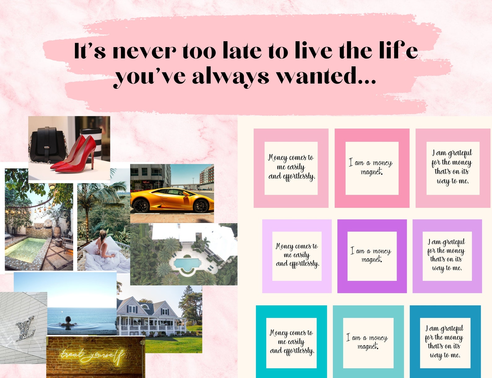 Printable Vision Board Kit, Abundance Vision Board, Vision Board Photos ...