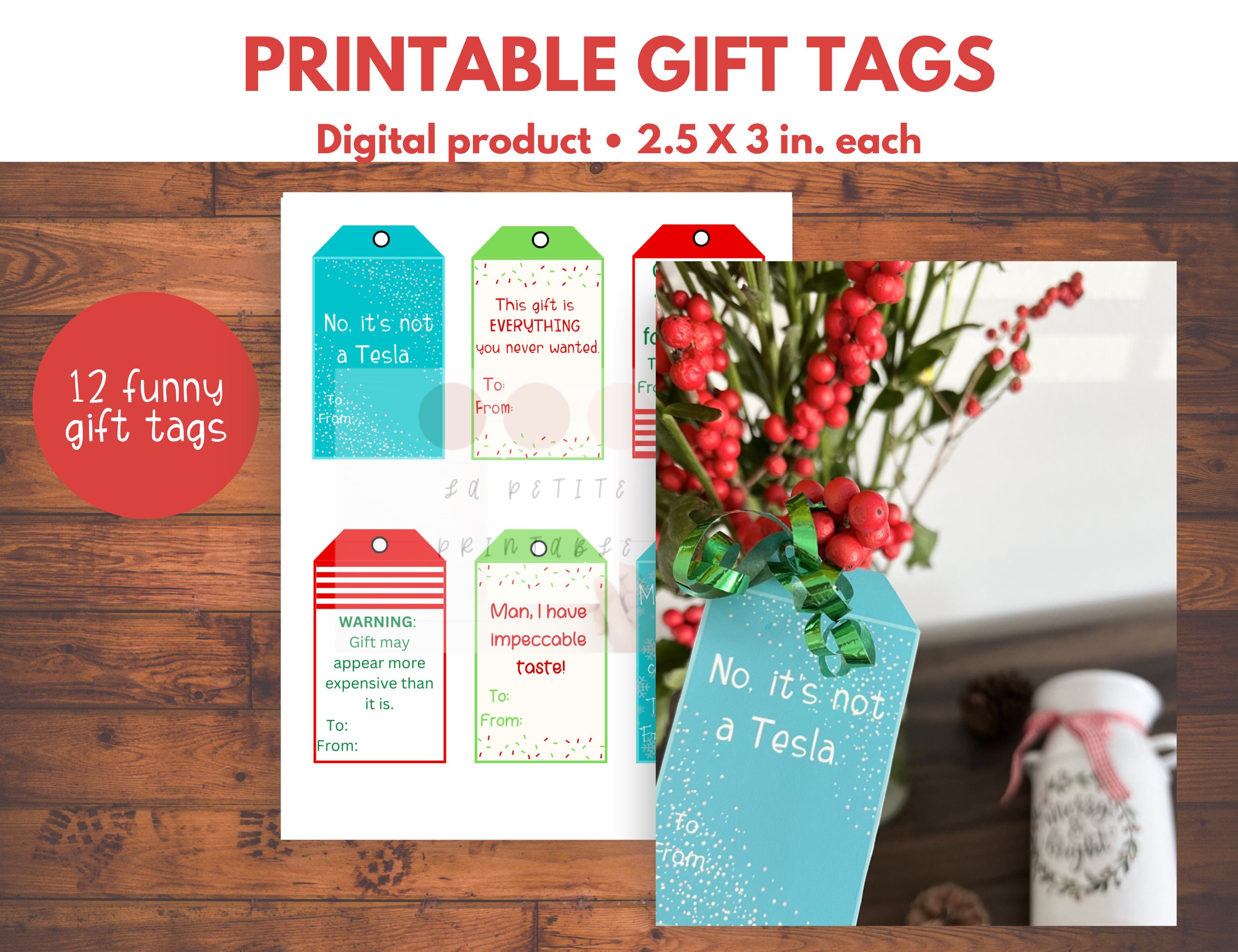 Printable Funny Christmas Gift Tags, Printable Gift Tags, Funny Gift ...