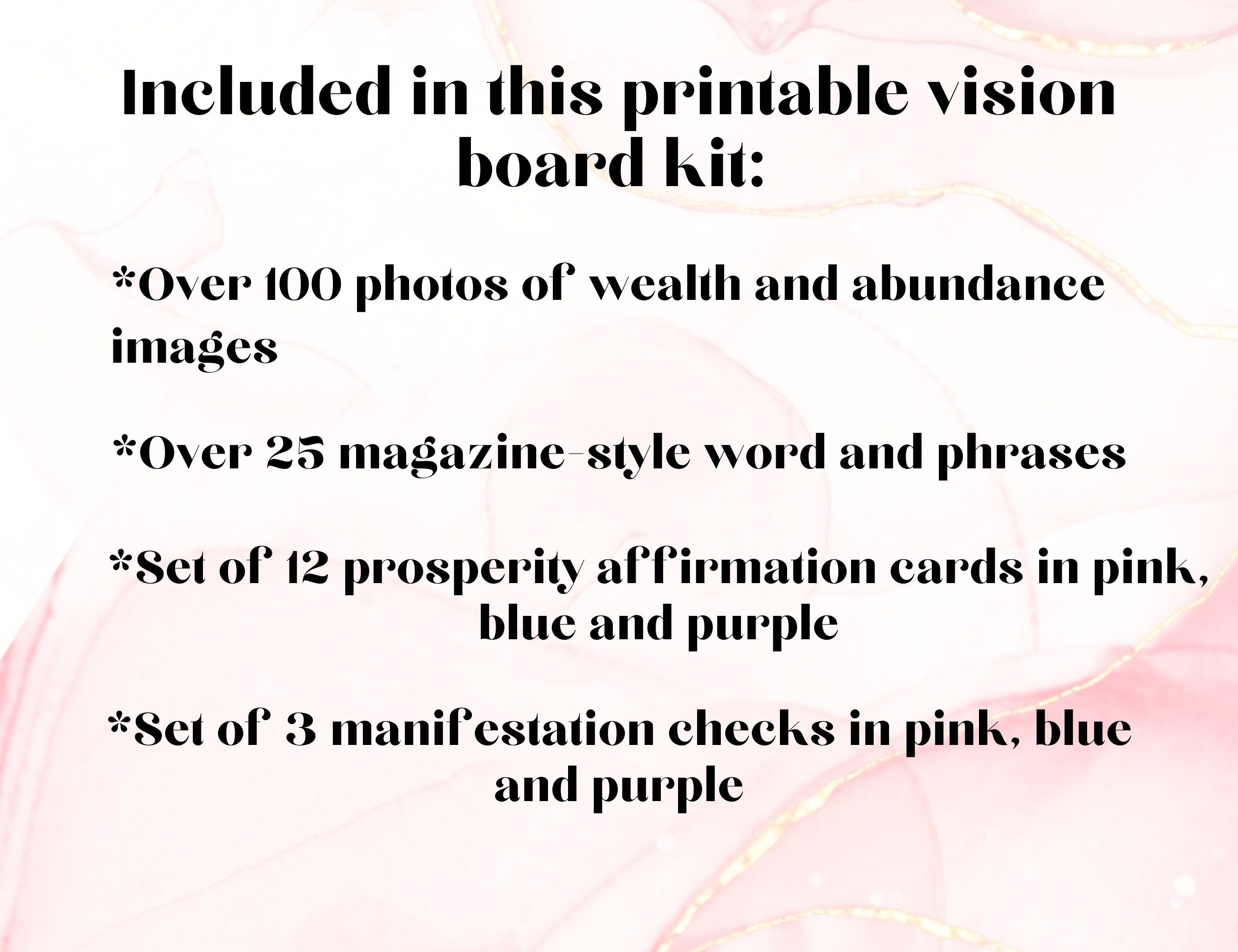 Printable Vision Board Kit, Abundance Vision Board, Vision Board Photos ...