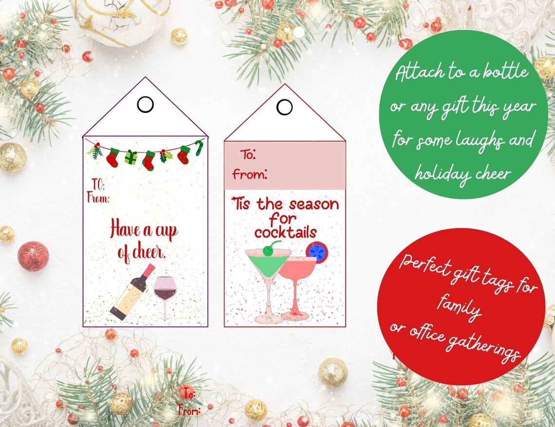 Printable Christmas Alcohol Gift Tags - Etsy