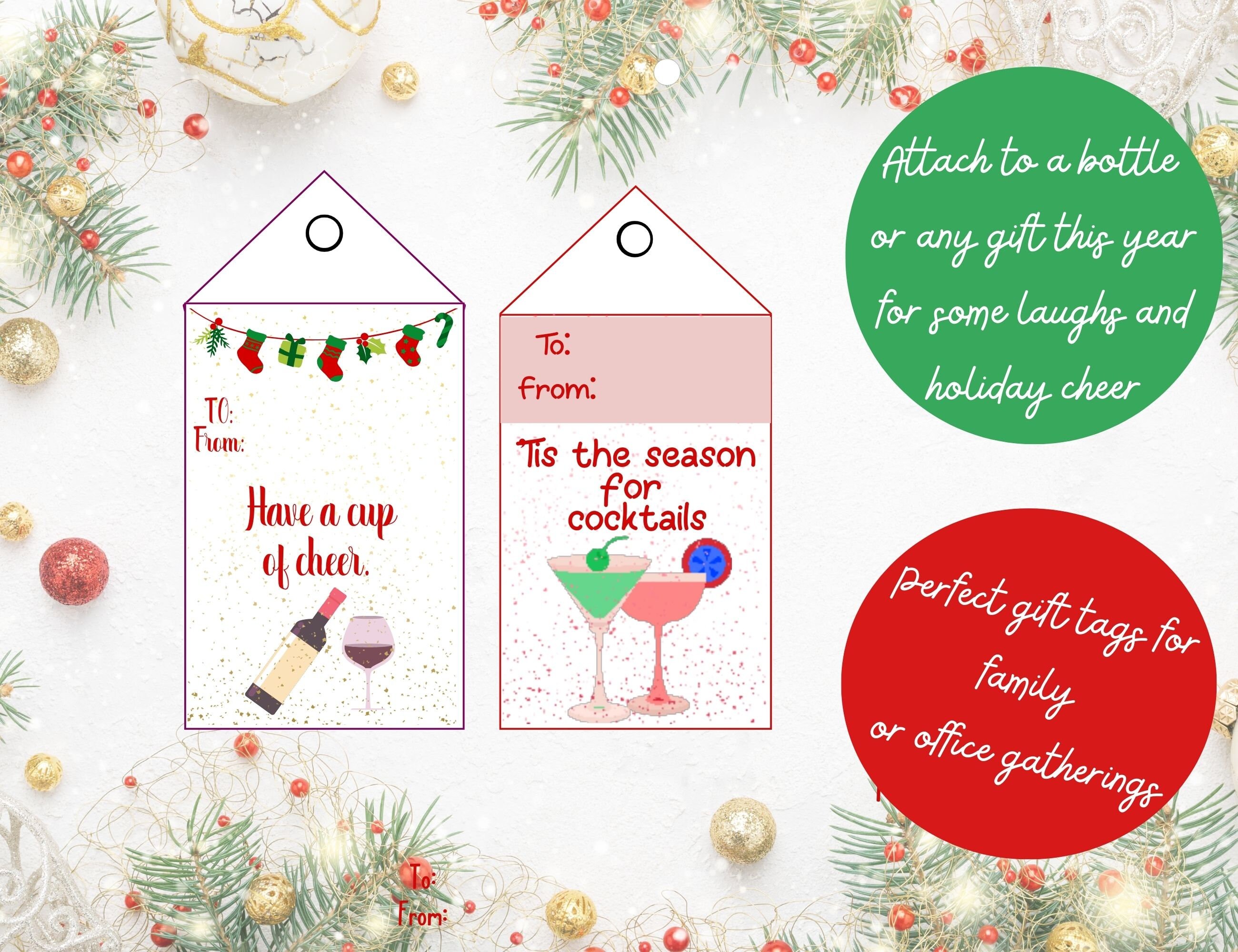 Printable Christmas Alcohol Gift Tags - Etsy