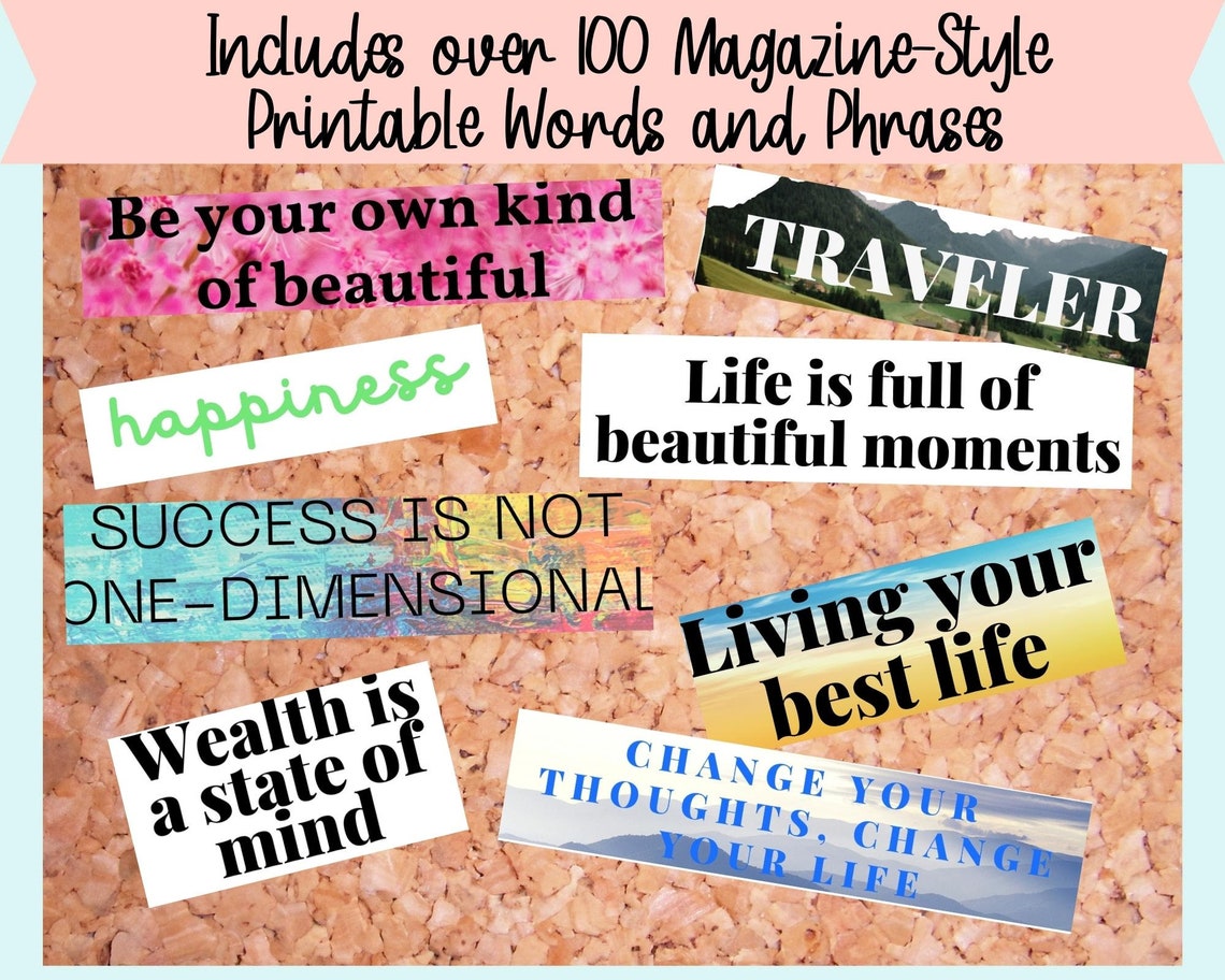 Printable Vision Board Kit, Vision Board Bundle, Vision Board Party Kit ...