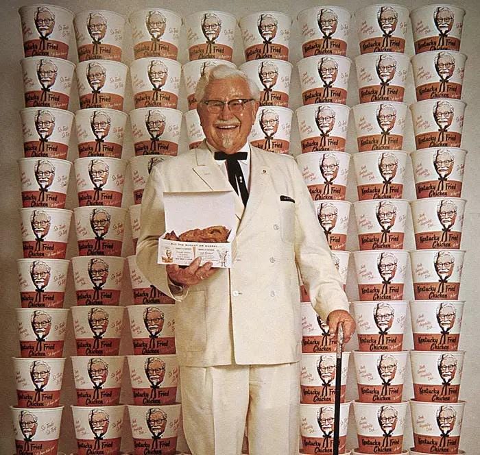 Colonel Sanders Kentucky Fried Chicken buckets 24 X 18 Inch Poster ...
