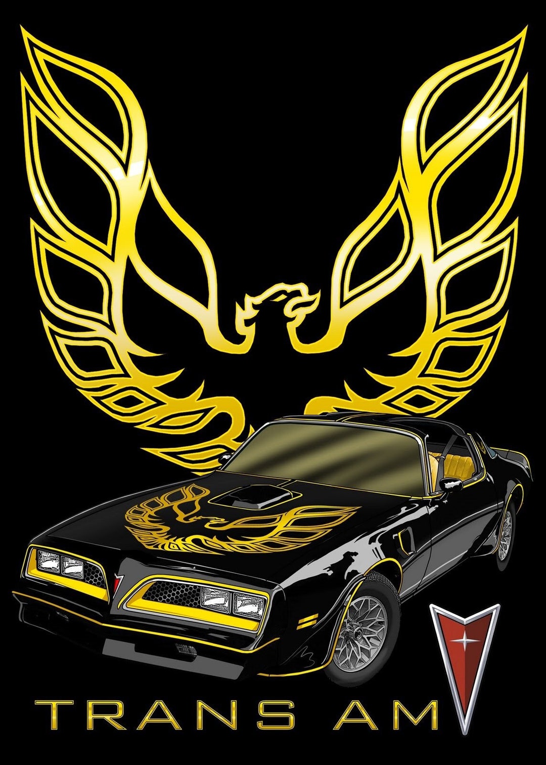 1978 Pontiac Firebird Trans AM Gold Bird 24 X 36 Inch Poster Beautiful ...