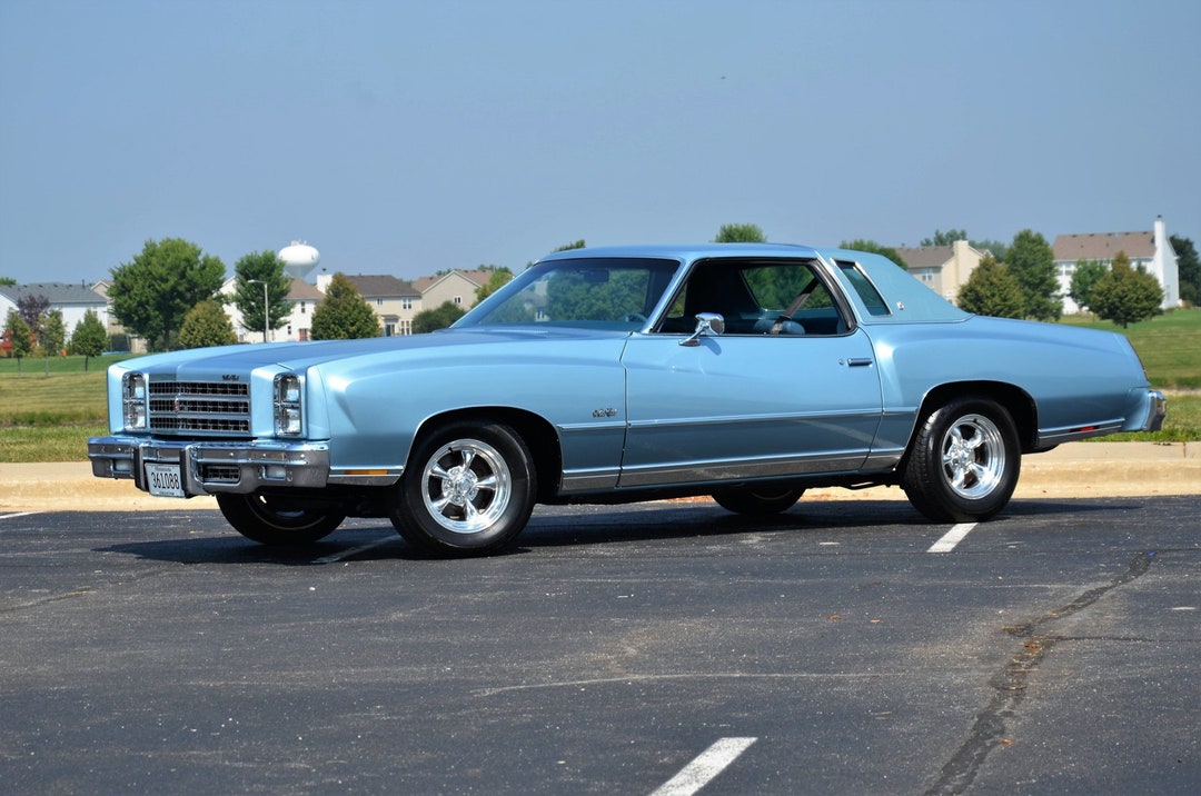 1976 Chevrolet Monte Carlo (light Blue) 24 X 36 Inch Poster Beautiful ...