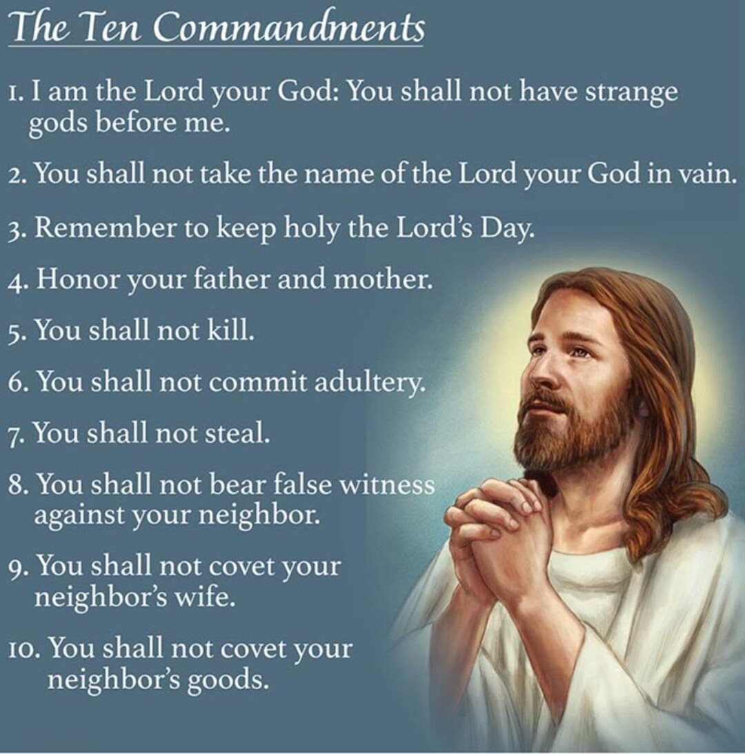 The Ten Commandments Jesus 8.5 X 11 Inch Glossy Photo. Perfect for ...