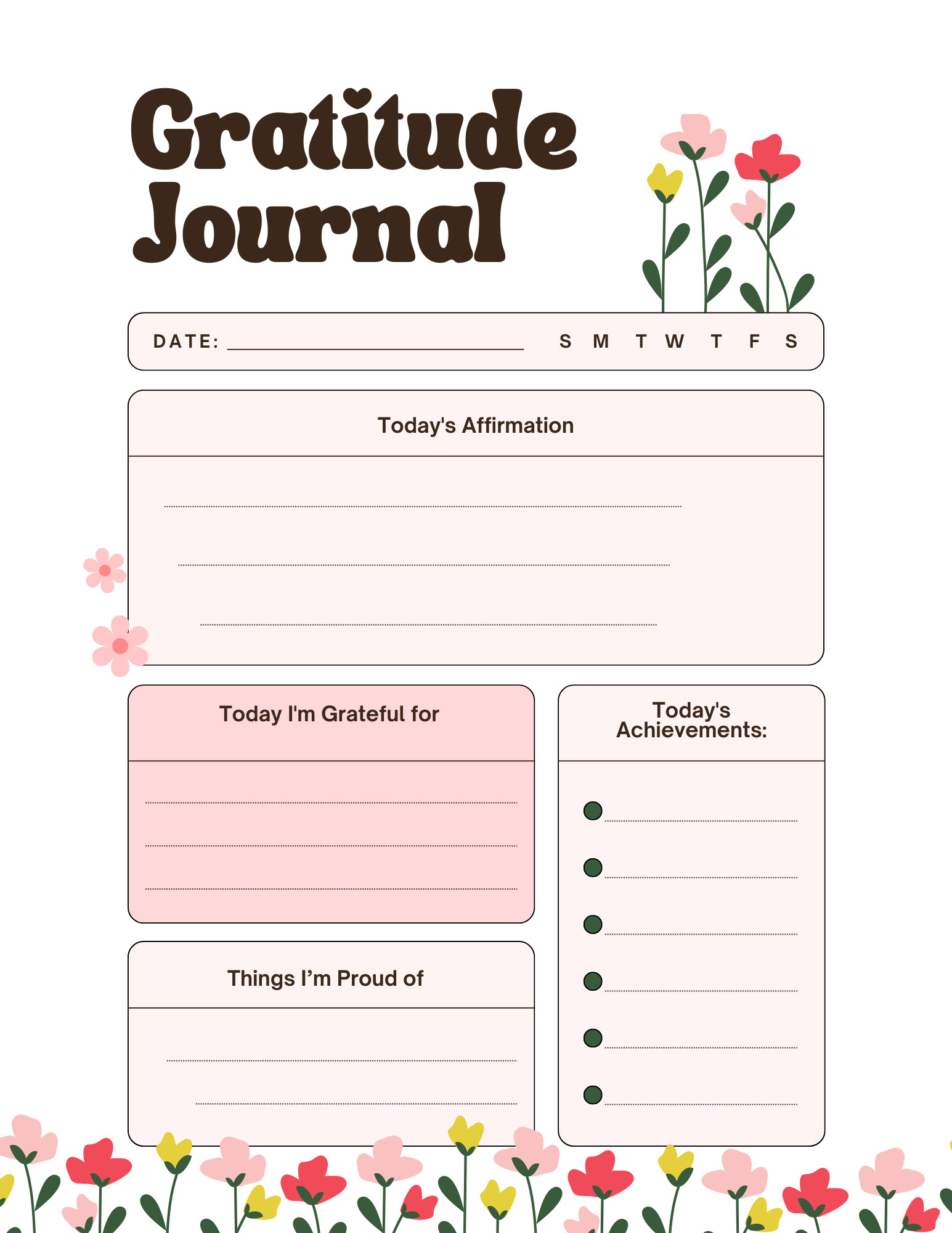 Printable Gratitude Journal - 31 Pages - Etsy