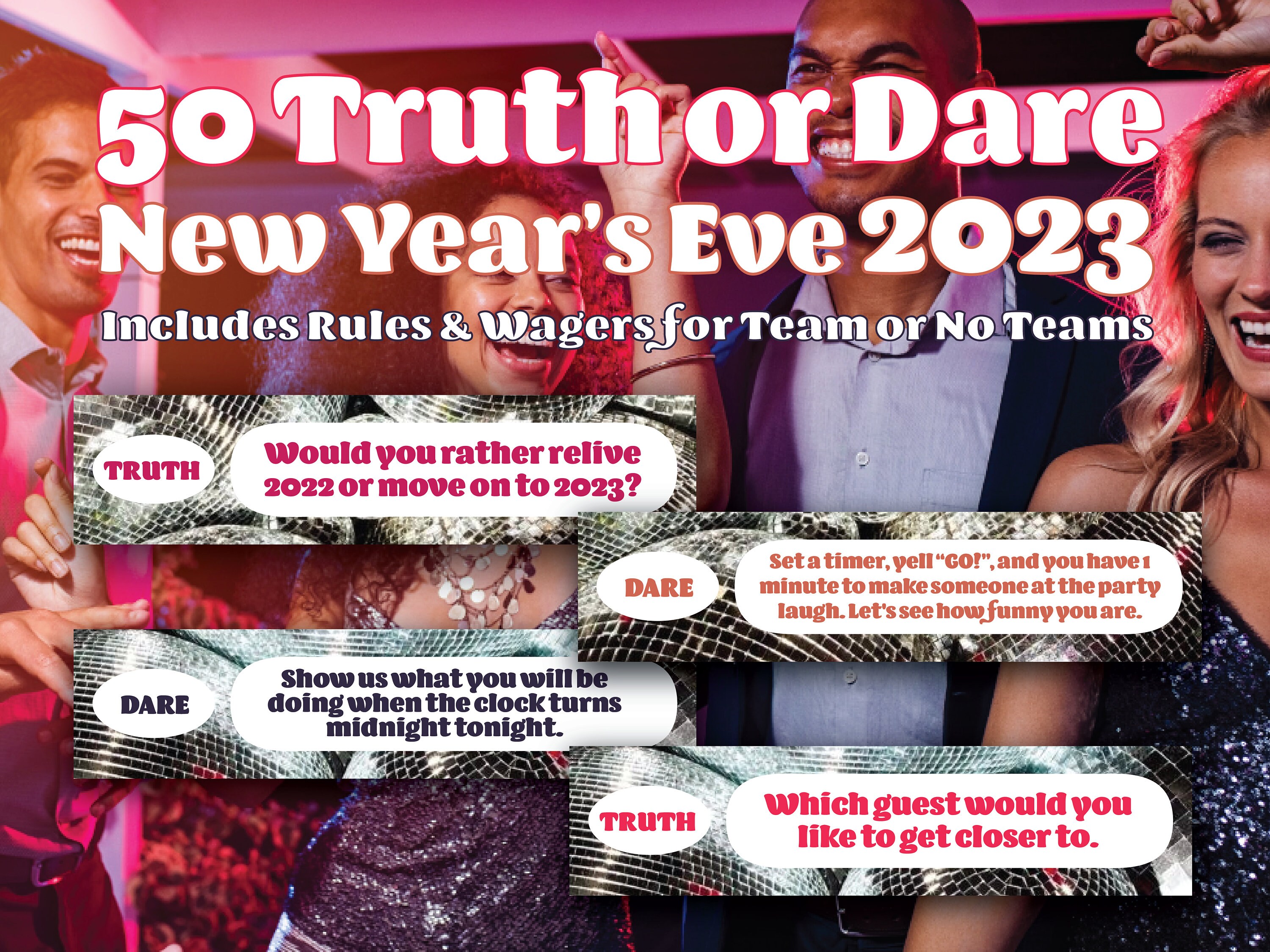 New Years Adult Truth Or Dare Party Game Creative Questions Do Able
