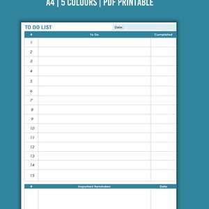 To Do List With Reminder Space Printable, to Do List Template, Fillable ...