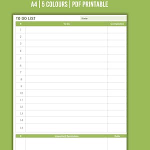 To Do List With Reminder Space Printable, to Do List Template, Fillable ...