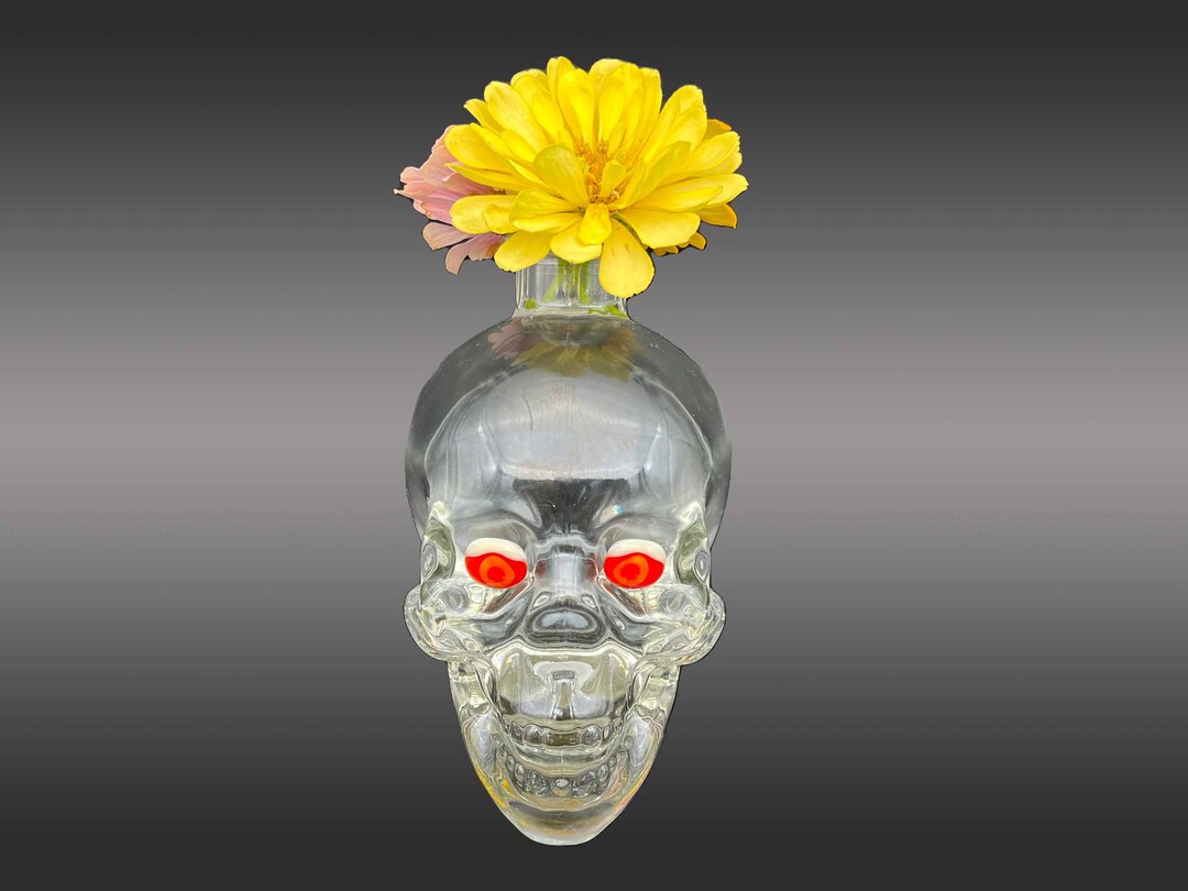 Glass Skull With Fused Glass Eyes•crystal Skull•goth Gift•upcycled ...