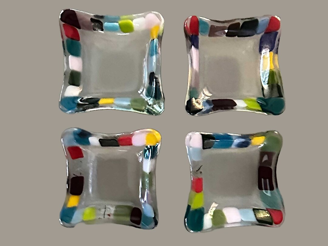 Elegant Fused Glass Dipping Bowl•sushi Soy Sauce Dish•olive Oil Dip ...