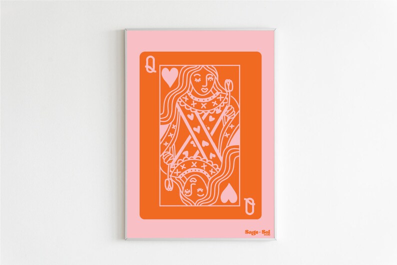 Queen of Hearts Digital Download Print, Cute Wall Decor. - Etsy