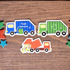 Pack of 3 Vinyl Garbage Truck Die Cut Decal Stickers Gift for Christmas ...