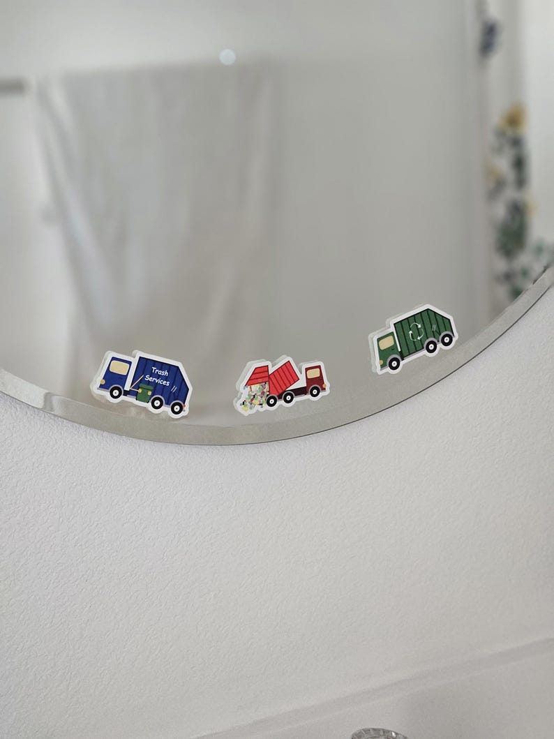 Pack of 3 Vinyl Garbage Truck Die Cut Decal Stickers Gift for Christmas ...