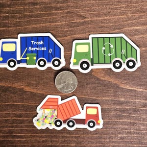 Pack of 3 Vinyl Garbage Truck Die Cut Decal Stickers Gift for Christmas ...