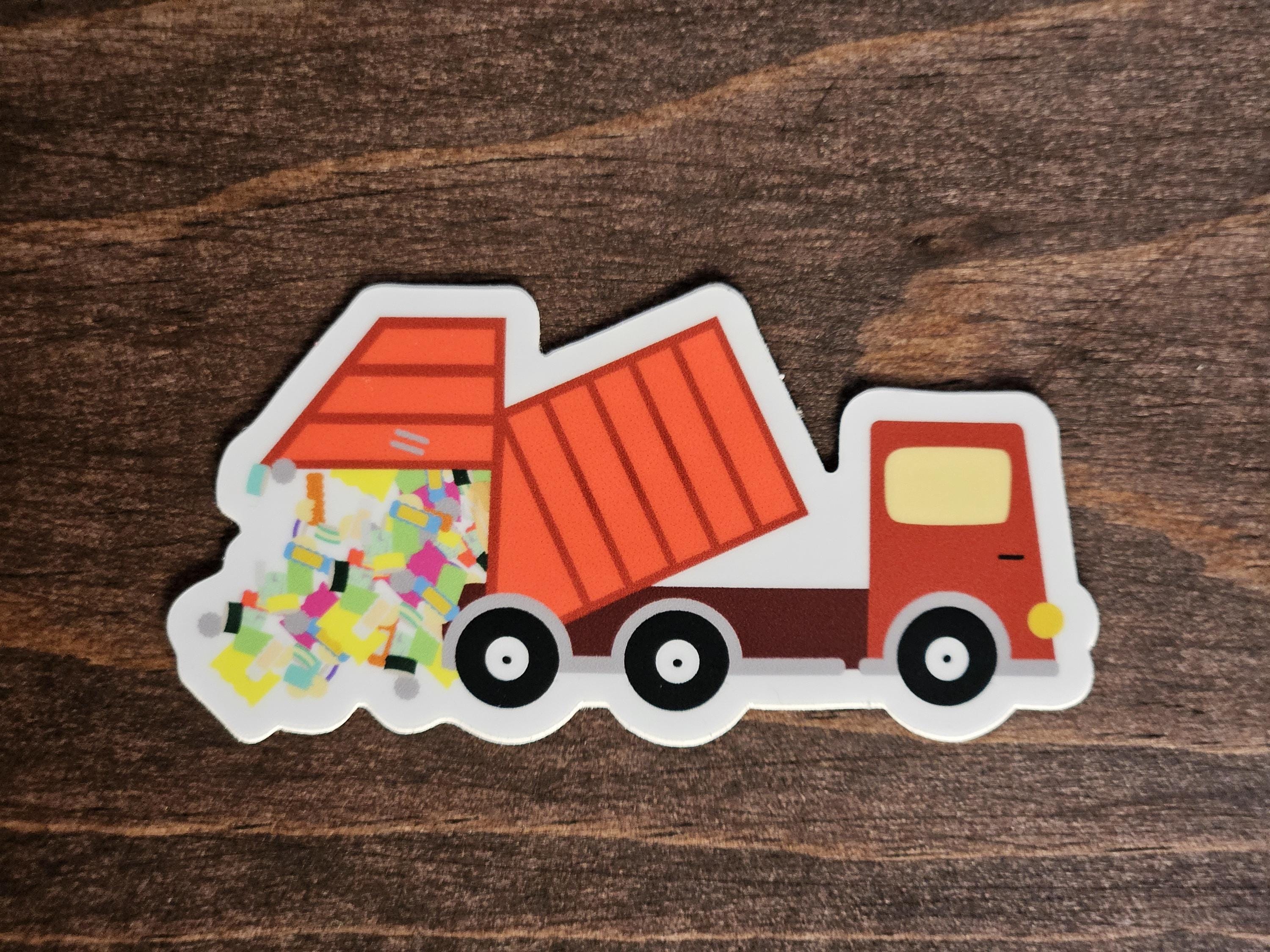 Pack of 3 Vinyl Garbage Truck Die Cut Decal Stickers Gift for Christmas ...