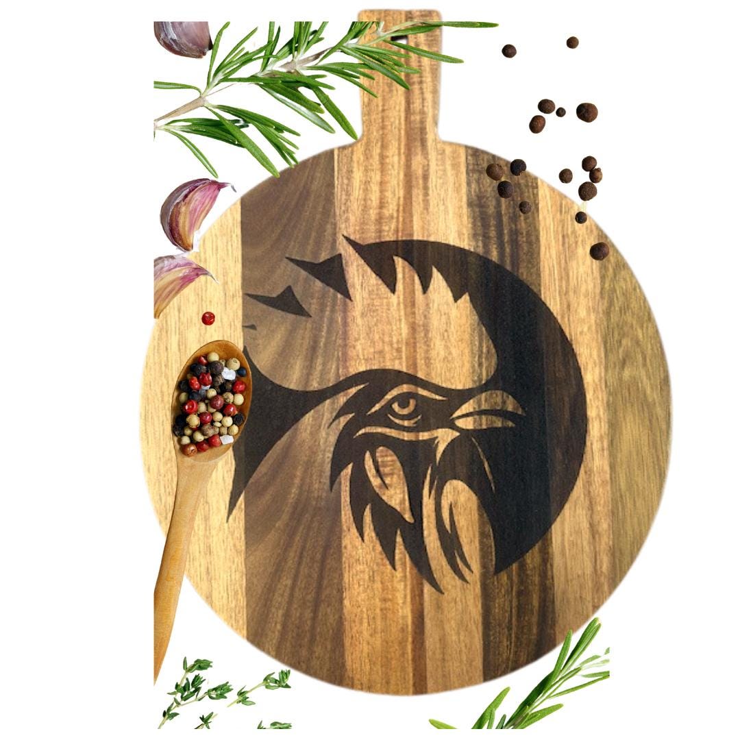 Chicken Engraved Wood Cutting Board, Charcuterie, Egg, Farm Life, Gift ...