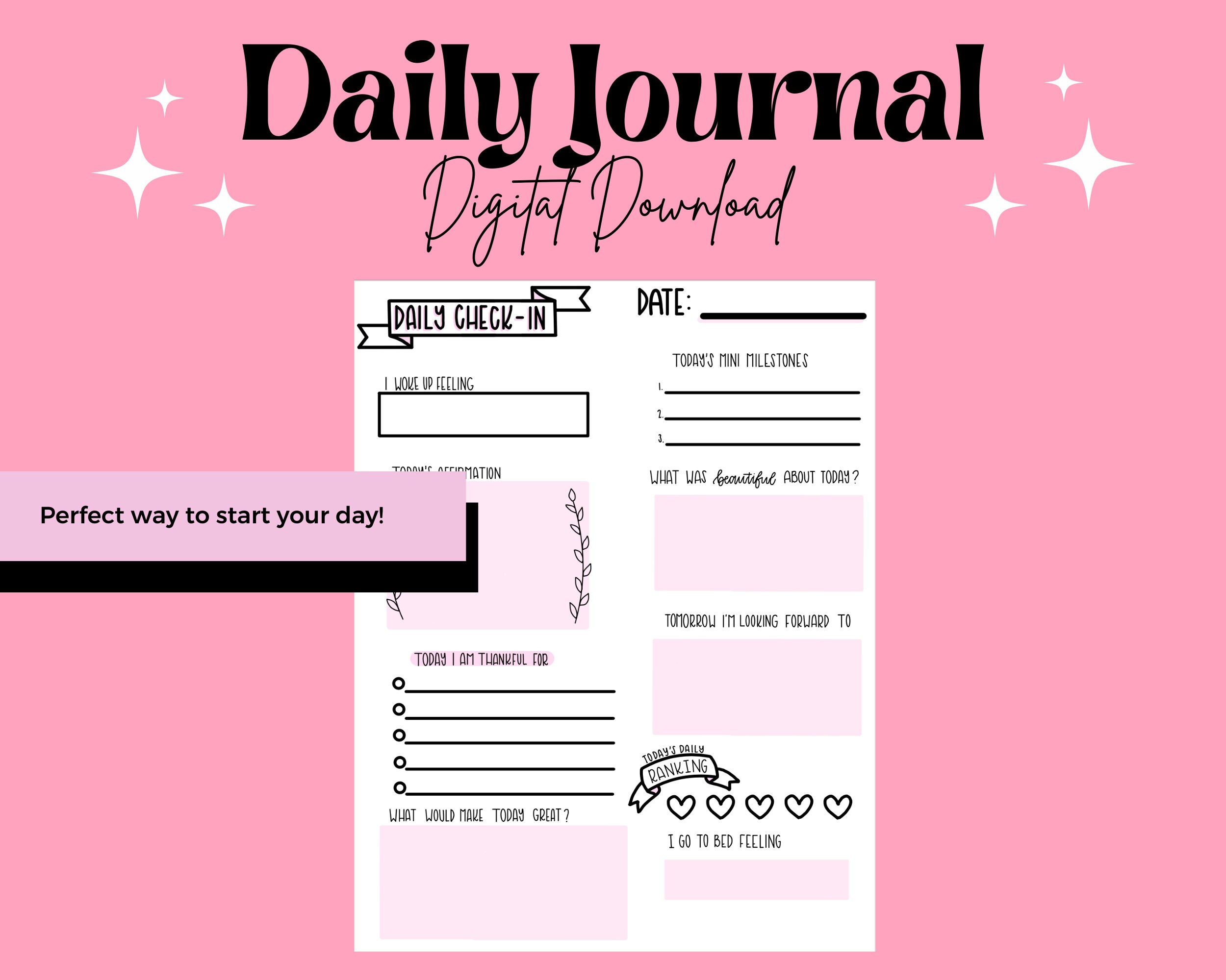 Digital Daily Check in | Digital Daily Journal | Goodnotes | Notability ...