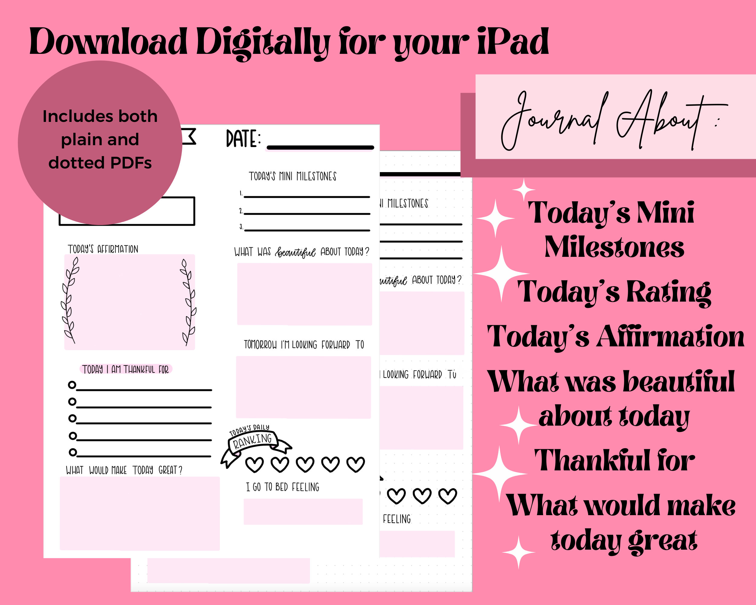 Digital Daily Check in | Digital Daily Journal | Goodnotes | Notability ...