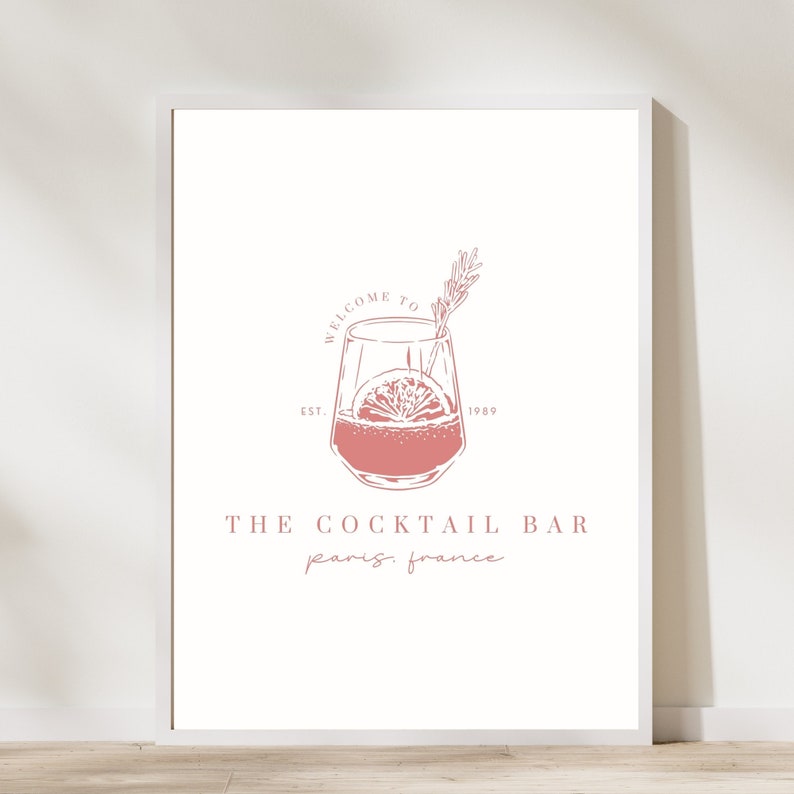 Cute Bar Cart Prints, Bar Cart Decor, the Cocktail Bar, Vintage Wall ...