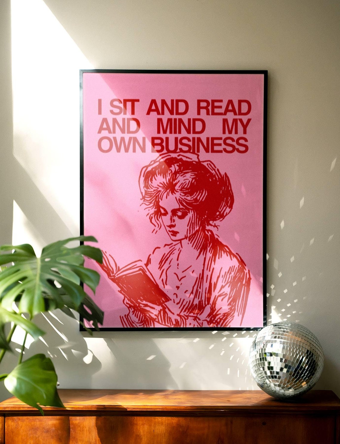 Reading Poster, Mind My Own Business, Coquette Prints, Trendy Prints ...