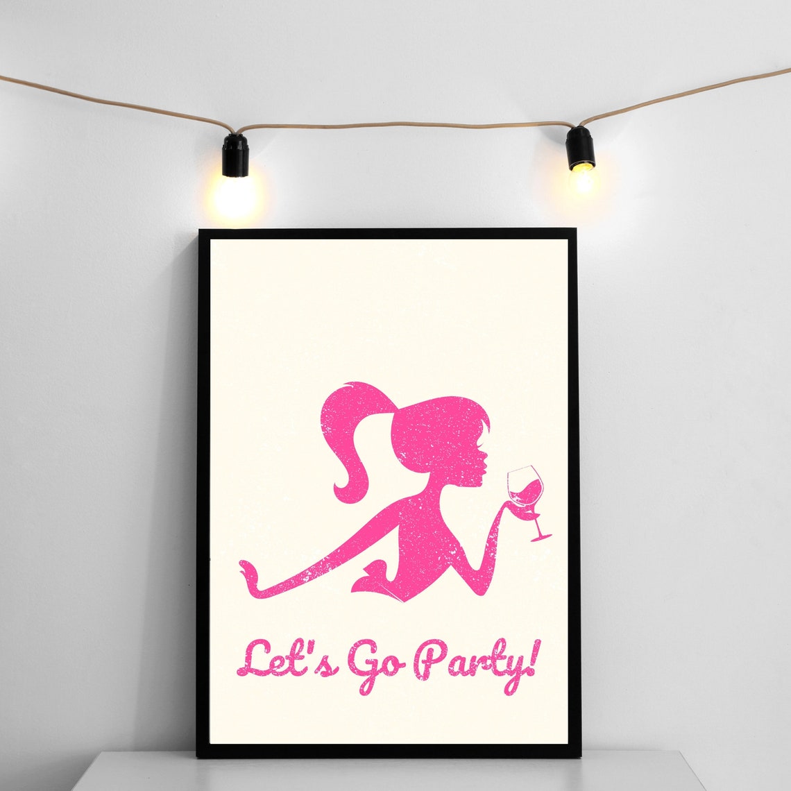 Let's Go Party Barbie Theme Poster Bar Cart Decor Bar - Etsy