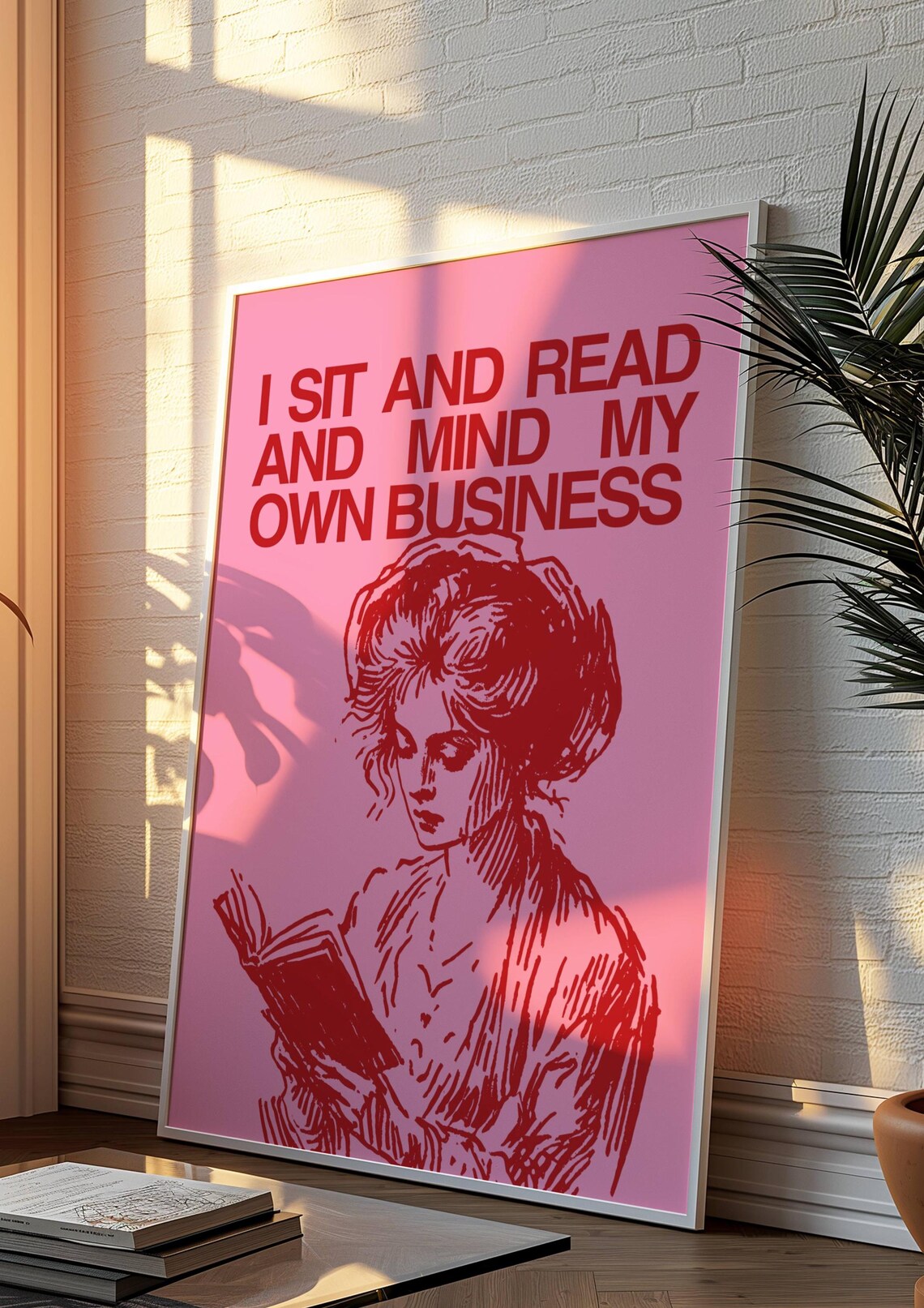 Reading Poster, Mind My Own Business, Coquette Prints, Trendy Prints ...