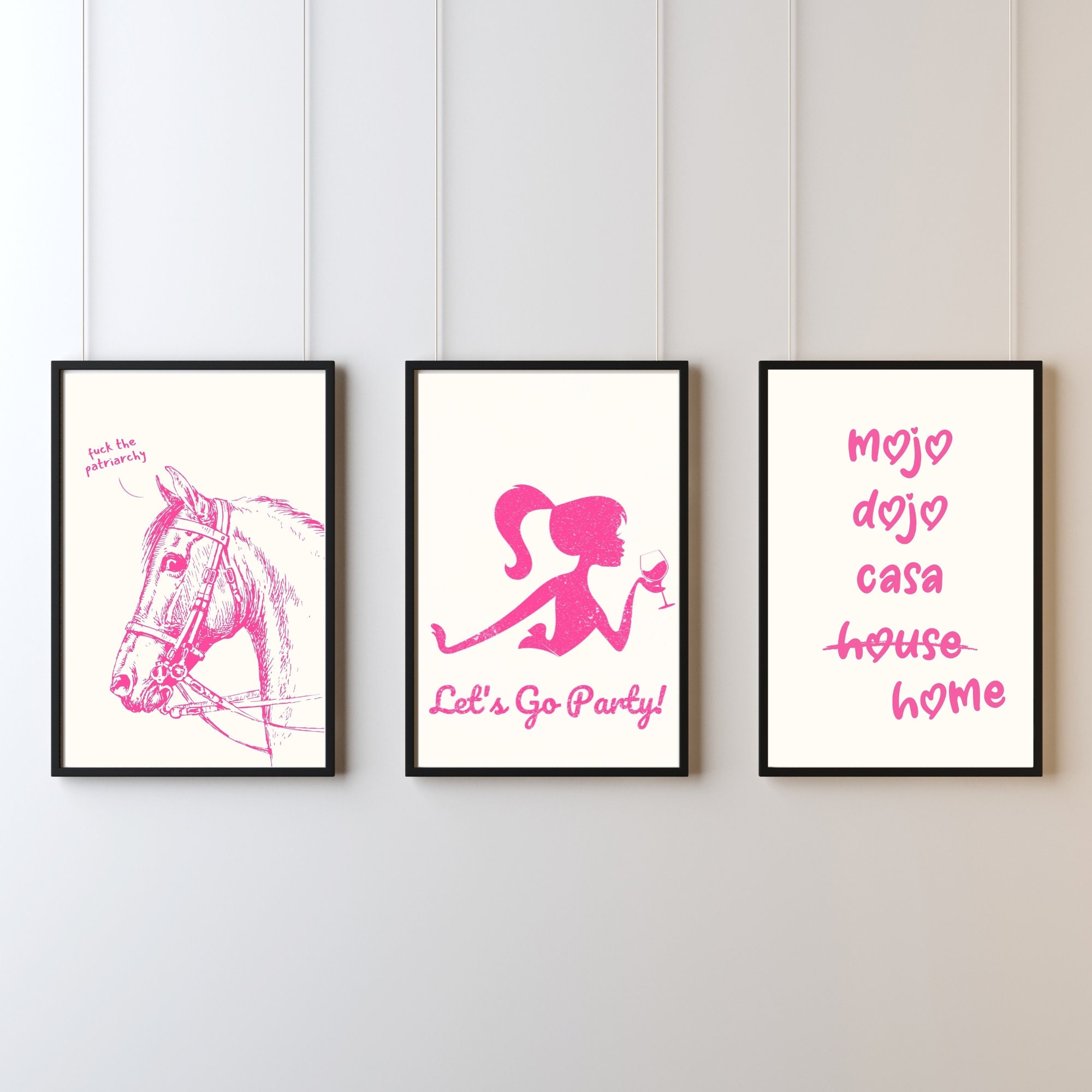 Let's Go Party, Barbie Theme Poster, Bar Cart Decor, Bar Cart Prints ...