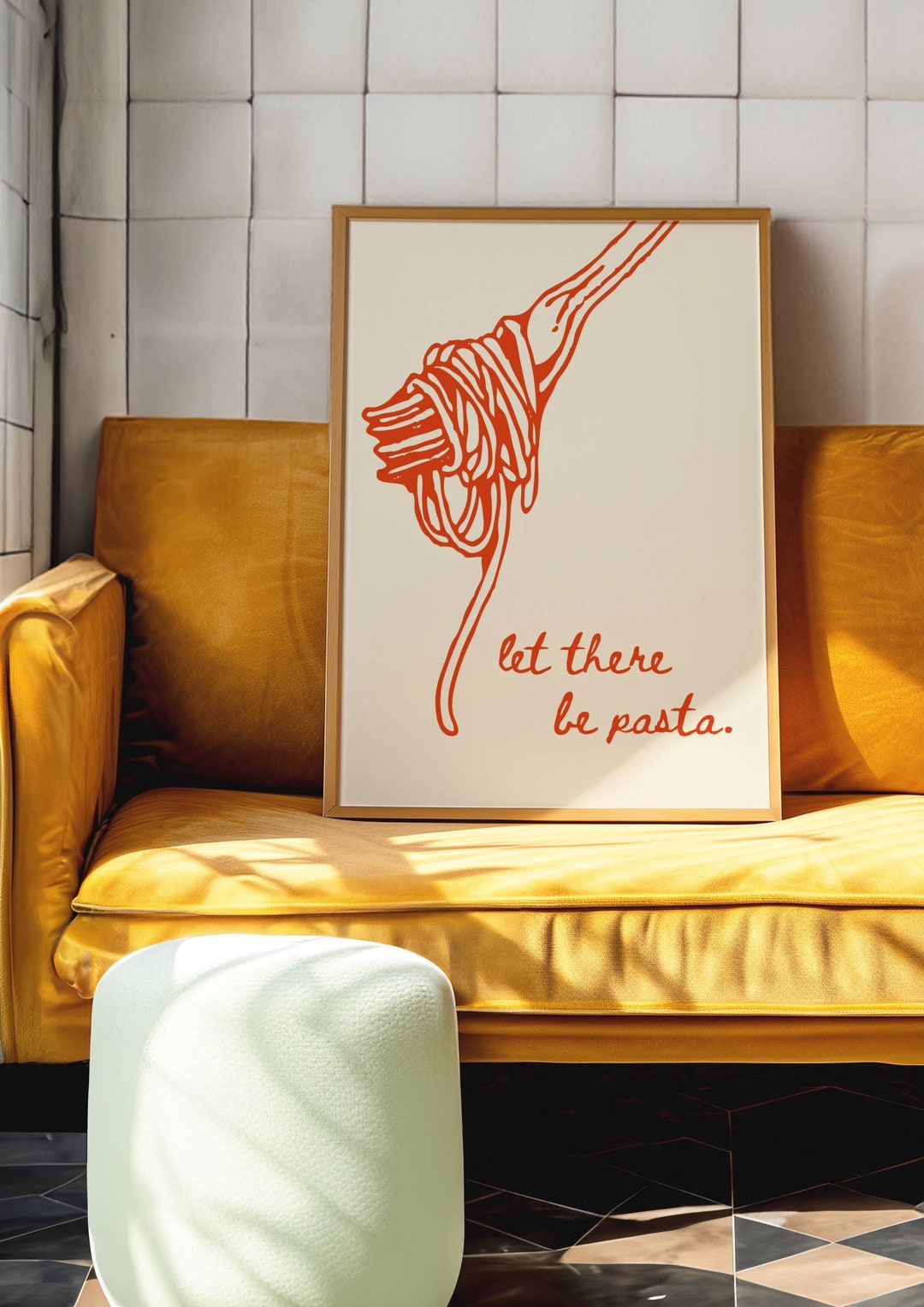Let There Be Pasta, Funny Kitchen Wall Art, Trendy Prints, Cute Kitchen ...