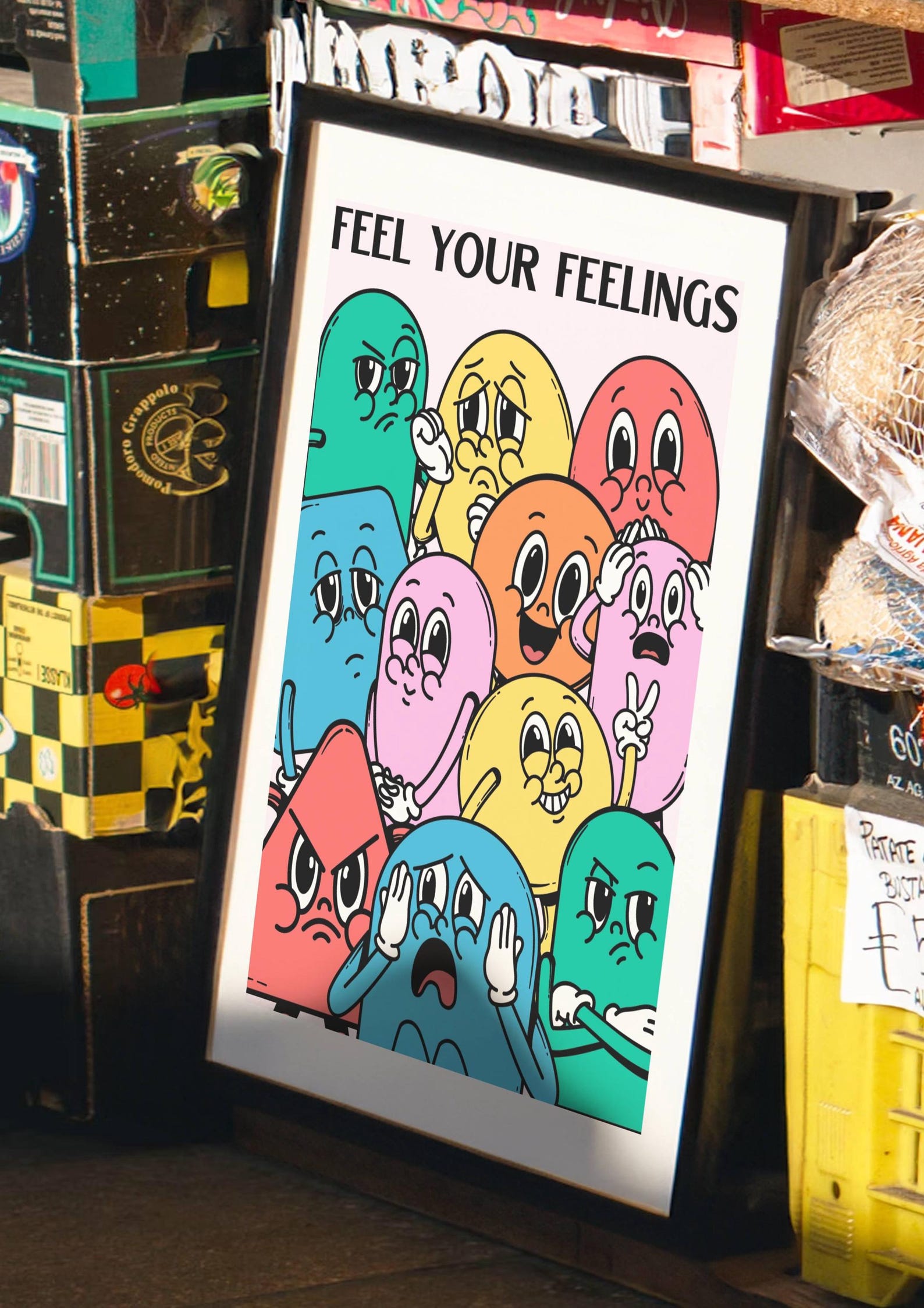 Feel Your Feelings, Retro Poster, Digital Download, Retro Wall Prints ...