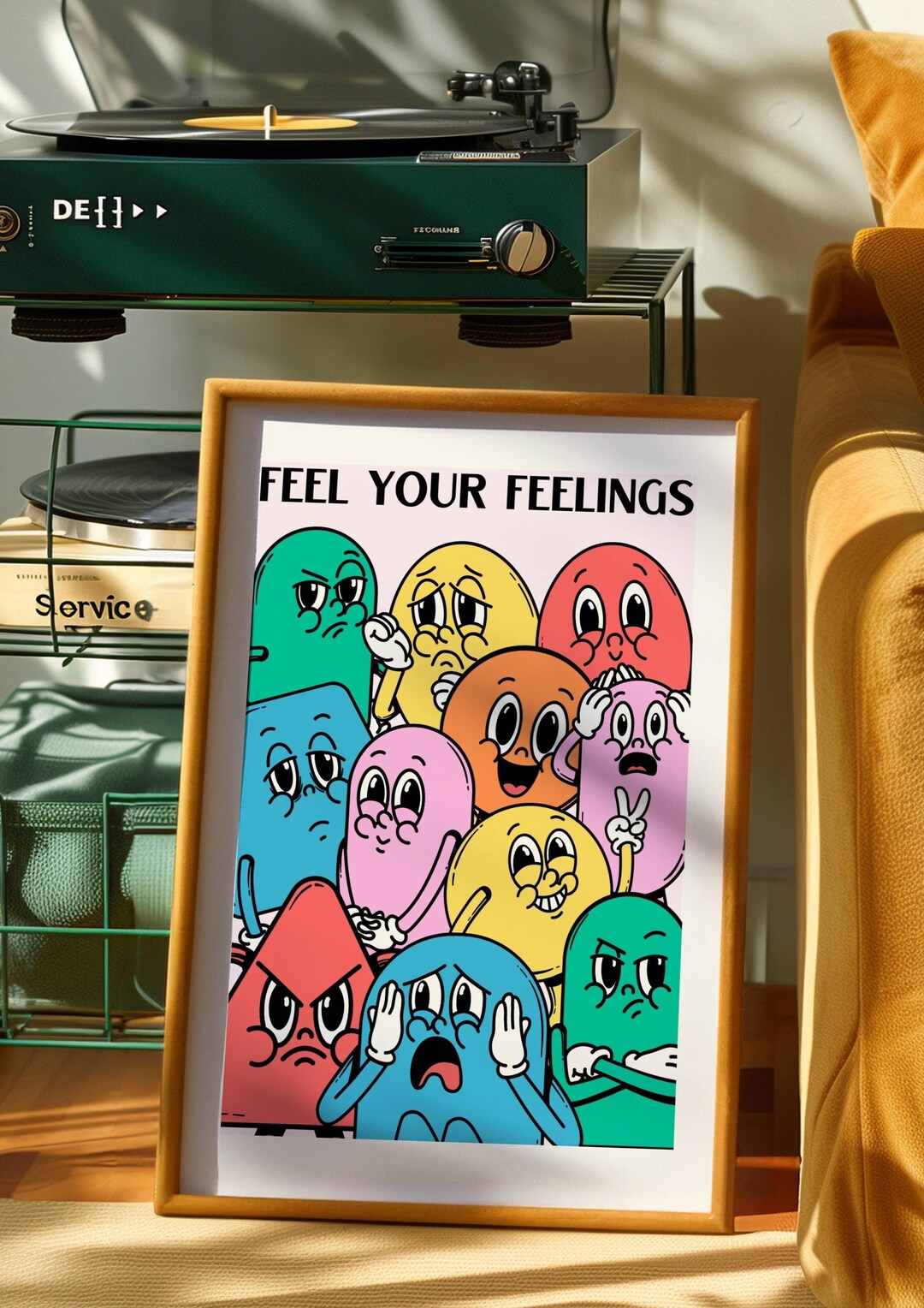 Feel Your Feelings, Retro Poster, Digital Download, Retro Wall Prints ...