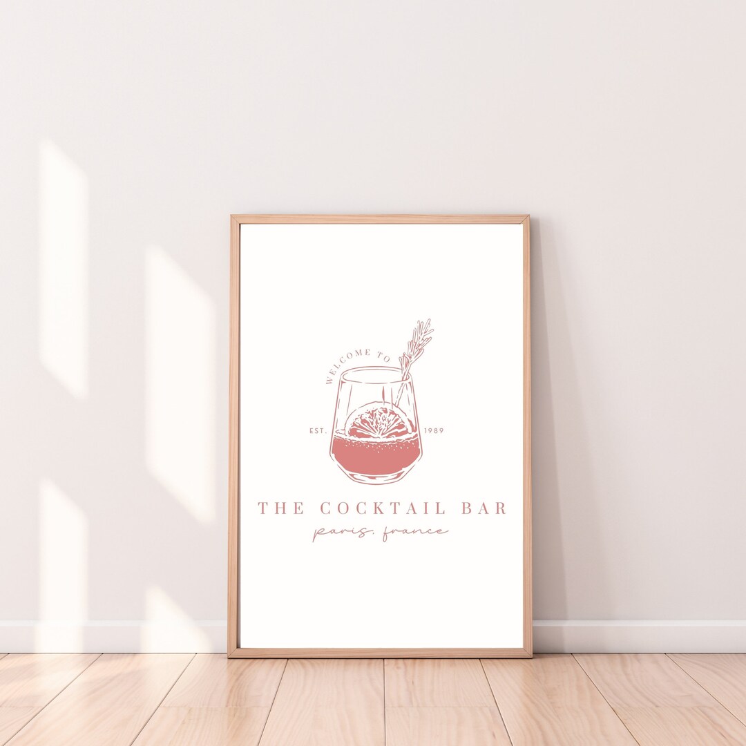 Cute Bar Cart Prints, Bar Cart Decor, the Cocktail Bar, Vintage Wall ...