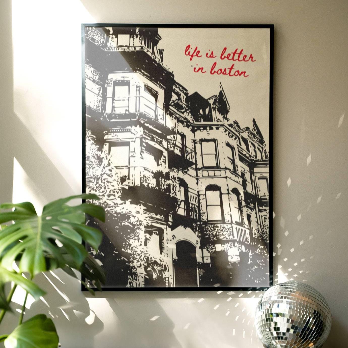 Boston Art, Boston Poster, Trendy Wall Art, Cityscape Decor, Retro ...