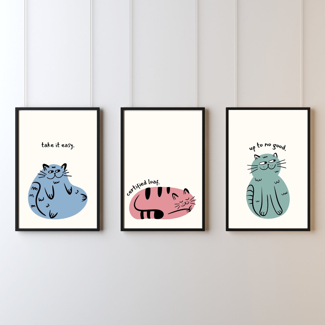 Cute Cat Wall Art Funny Cat Trendy Prints Minimal Cat Art - Etsy